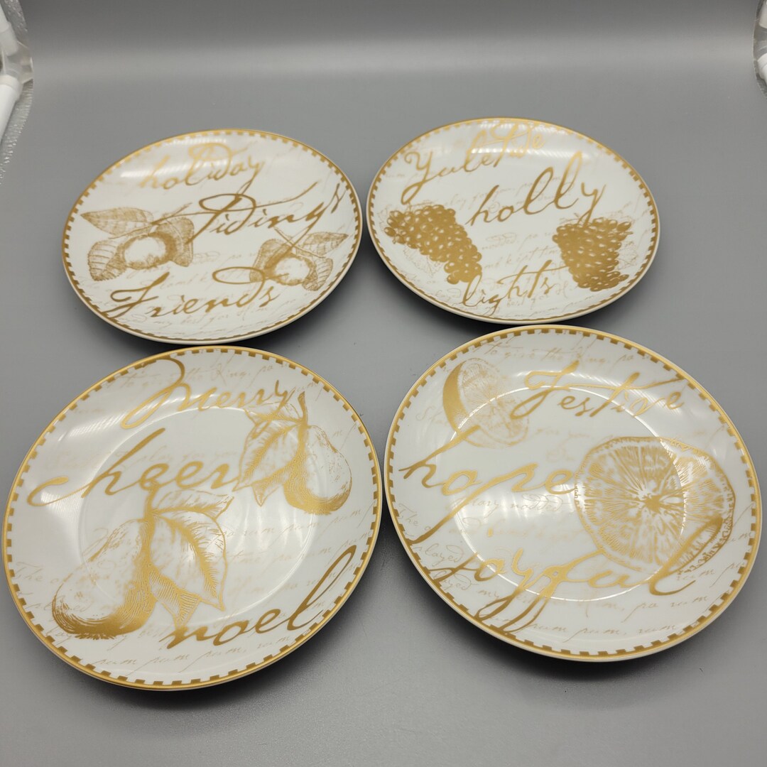 Boston Warehouse Porcelain Holiday Plates Boxed Set of Four 6 1/2 ...