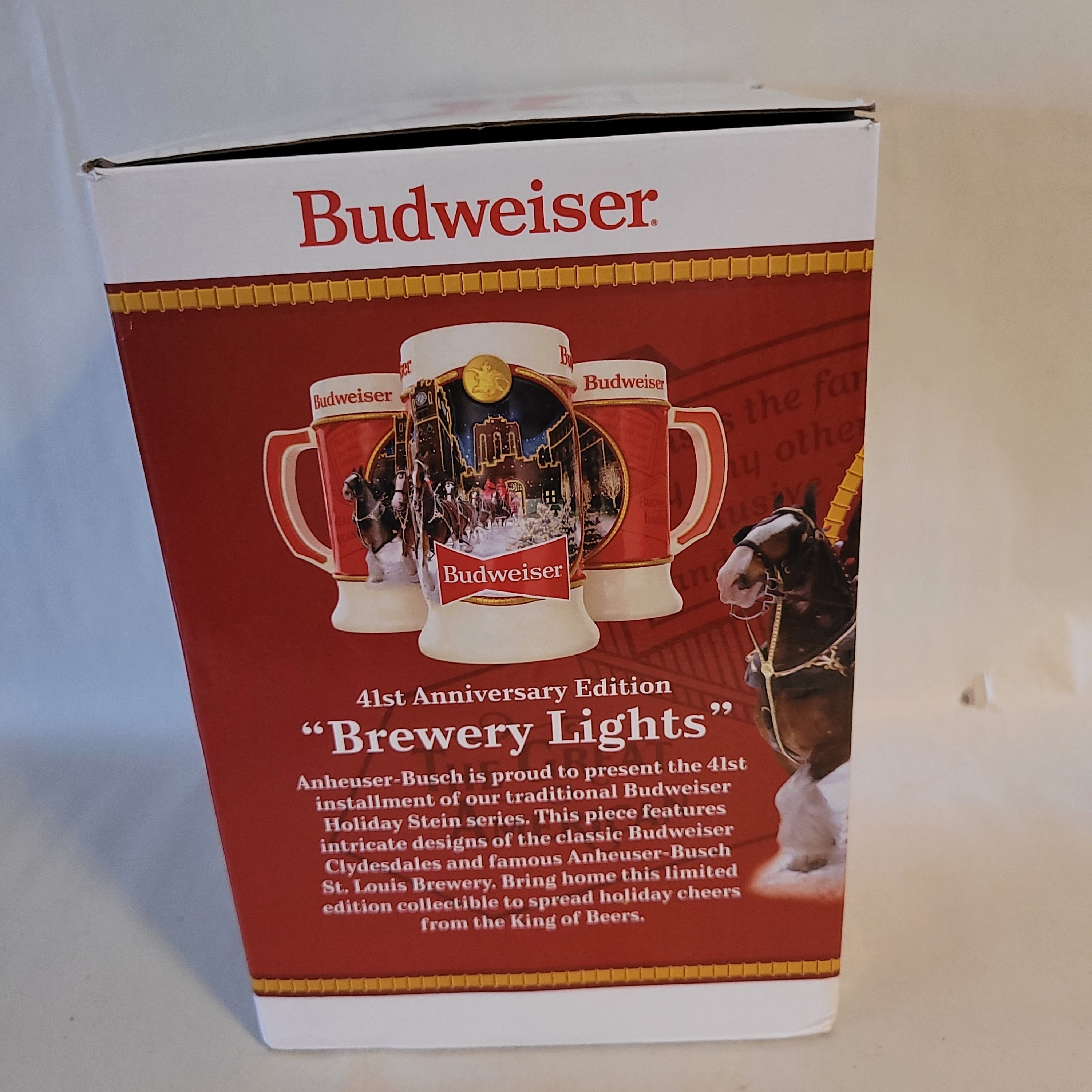 Budweiser 2020 Clydesdale Holiday Stein Brewery Lights 41st, 52% OFF