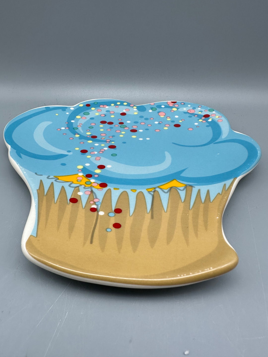 Something Sweet Cupcake Plate by the Spring Shop Blue Icing - Etsy