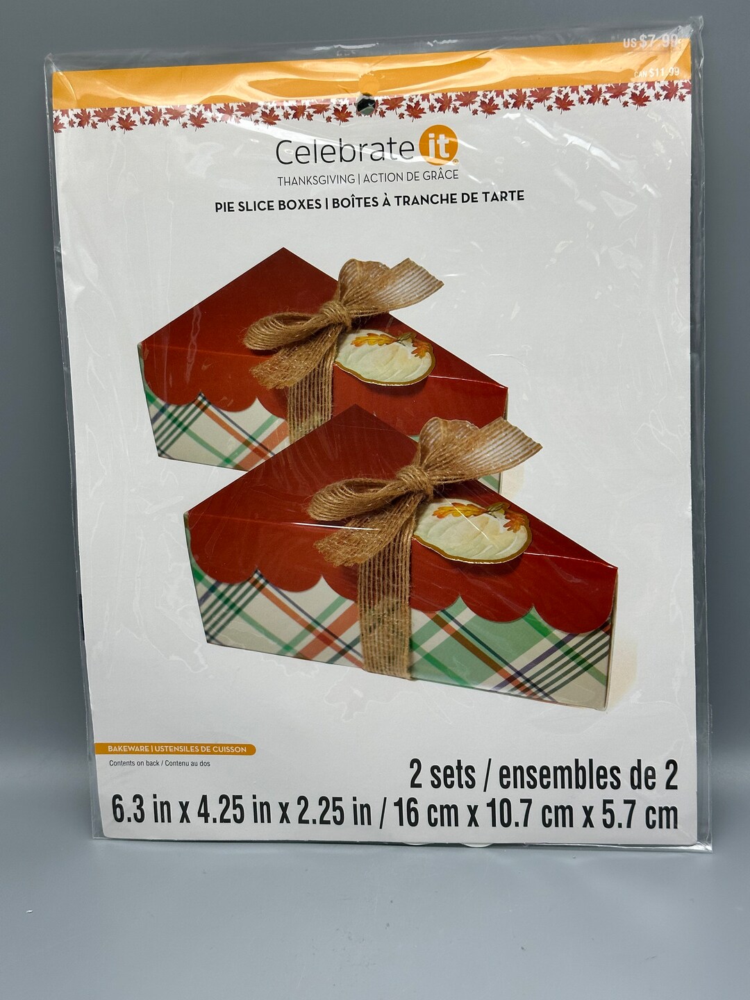Celebrate It Pie Slice Boxes With Tags and Burlap Ties 2 in Pkg New - Etsy
