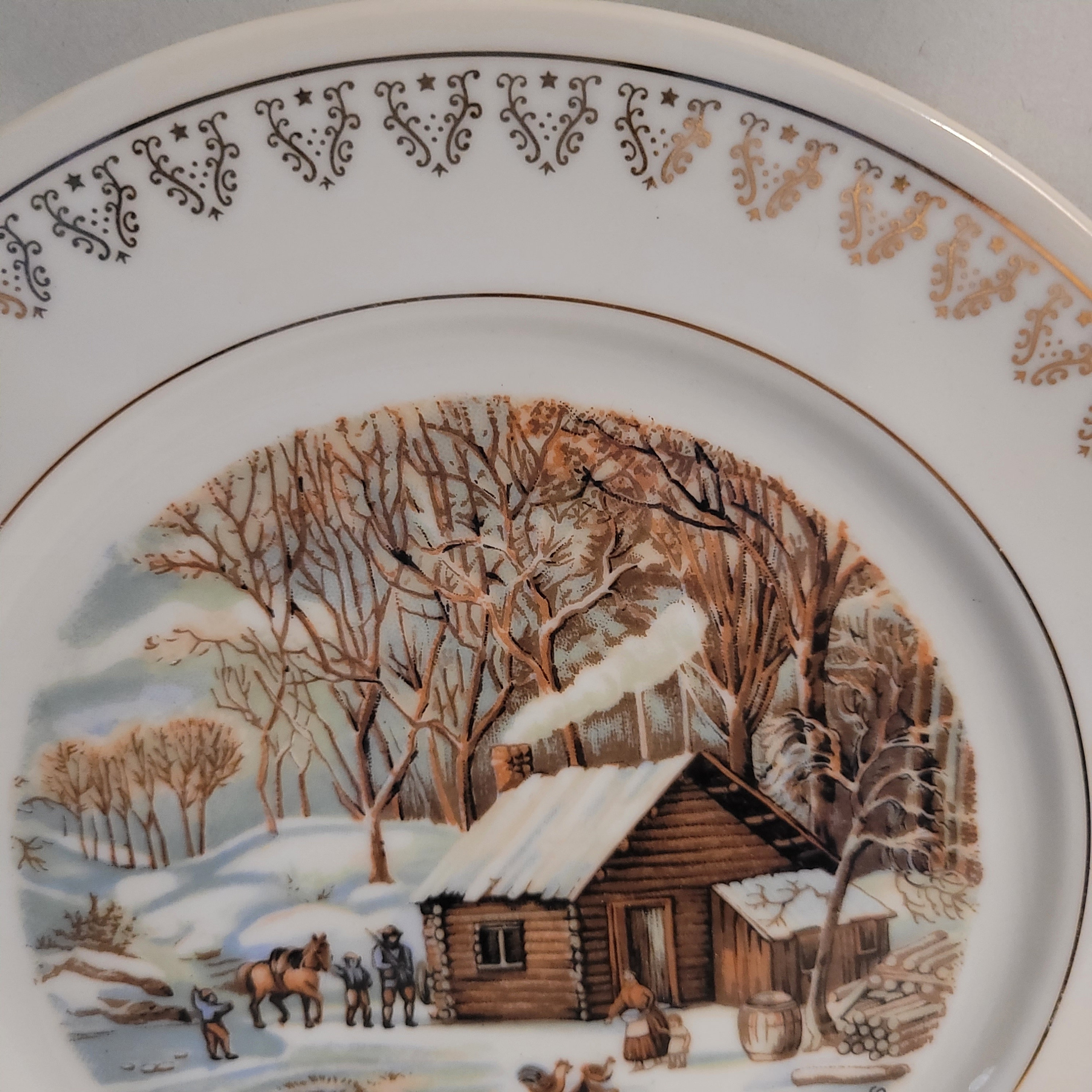Currier and Ives Limited Edition Winter Scenes Plate a Home in the ...
