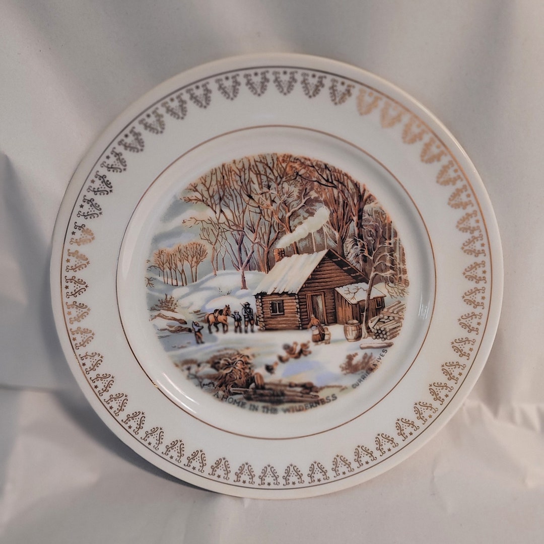 Currier and Ives Limited Edition Winter Scenes Plate a Home in the ...