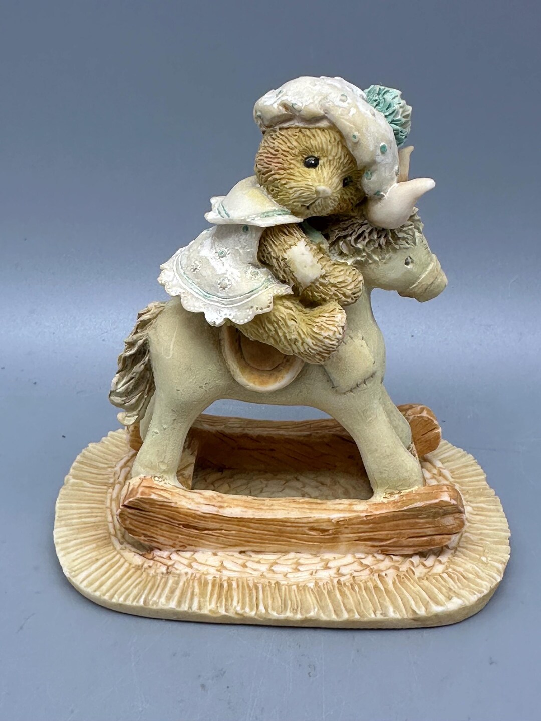 Cherished Teddies BETH bear Hugs 1991 Figurine 950637 Bear on Rocking ...