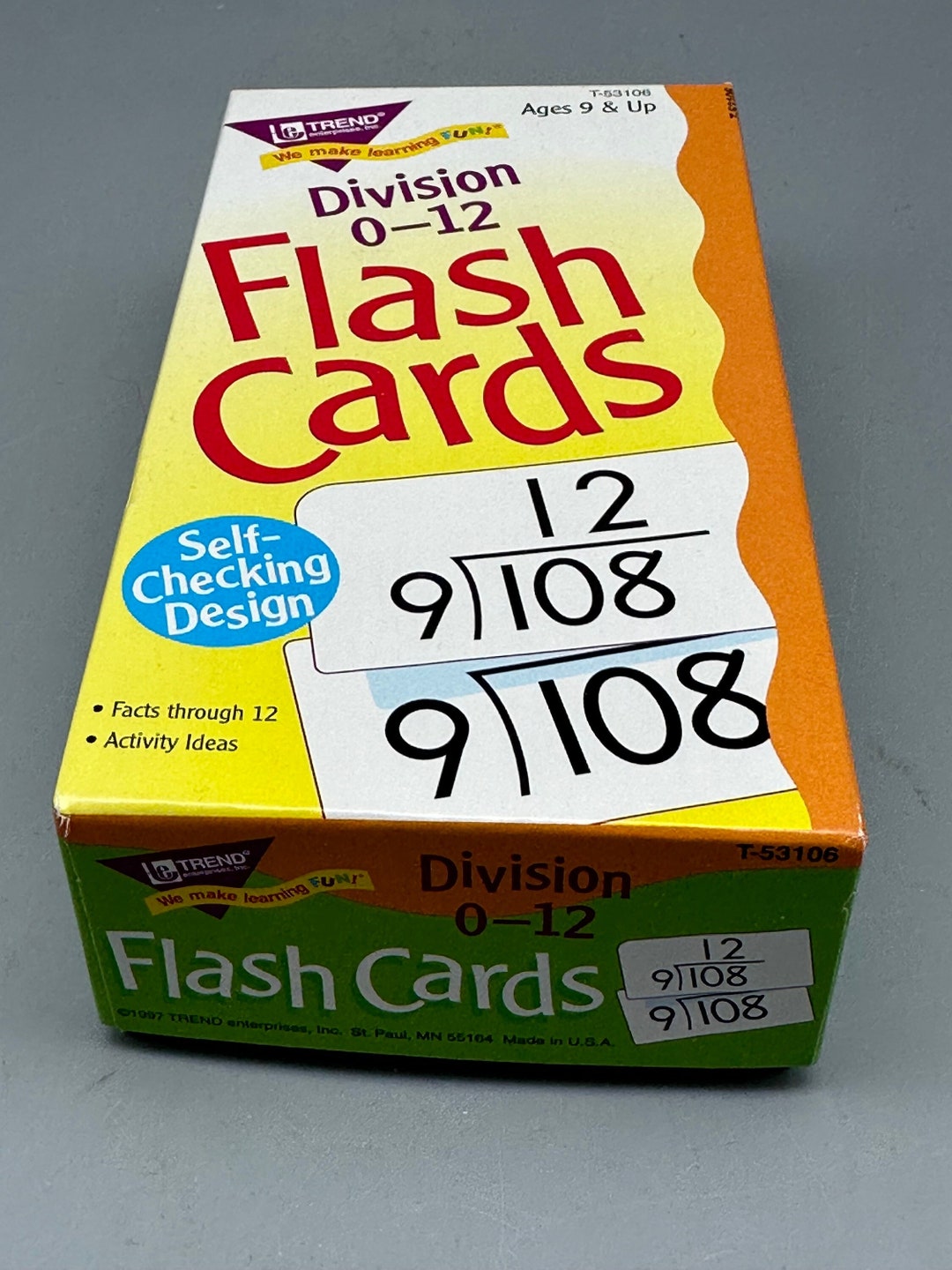 Flash Cards Division 0-12 by Trend Ages 9 1997 - Etsy