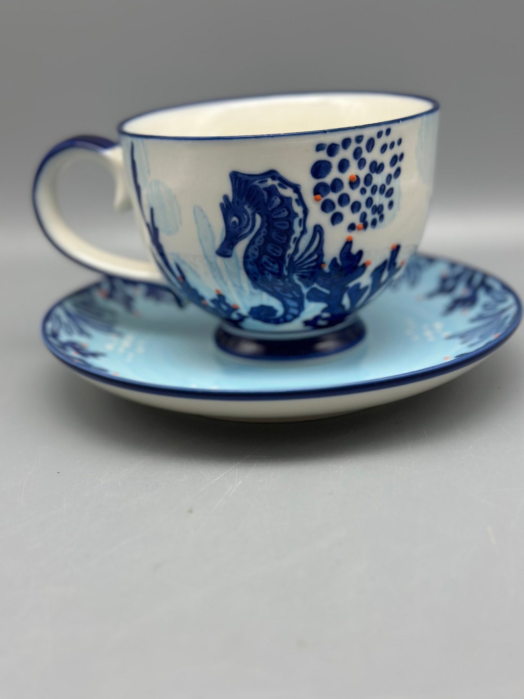 Taimei Teatime Ceramic Tea Cup and Saucer Set for One 14.5 Ounces - Etsy