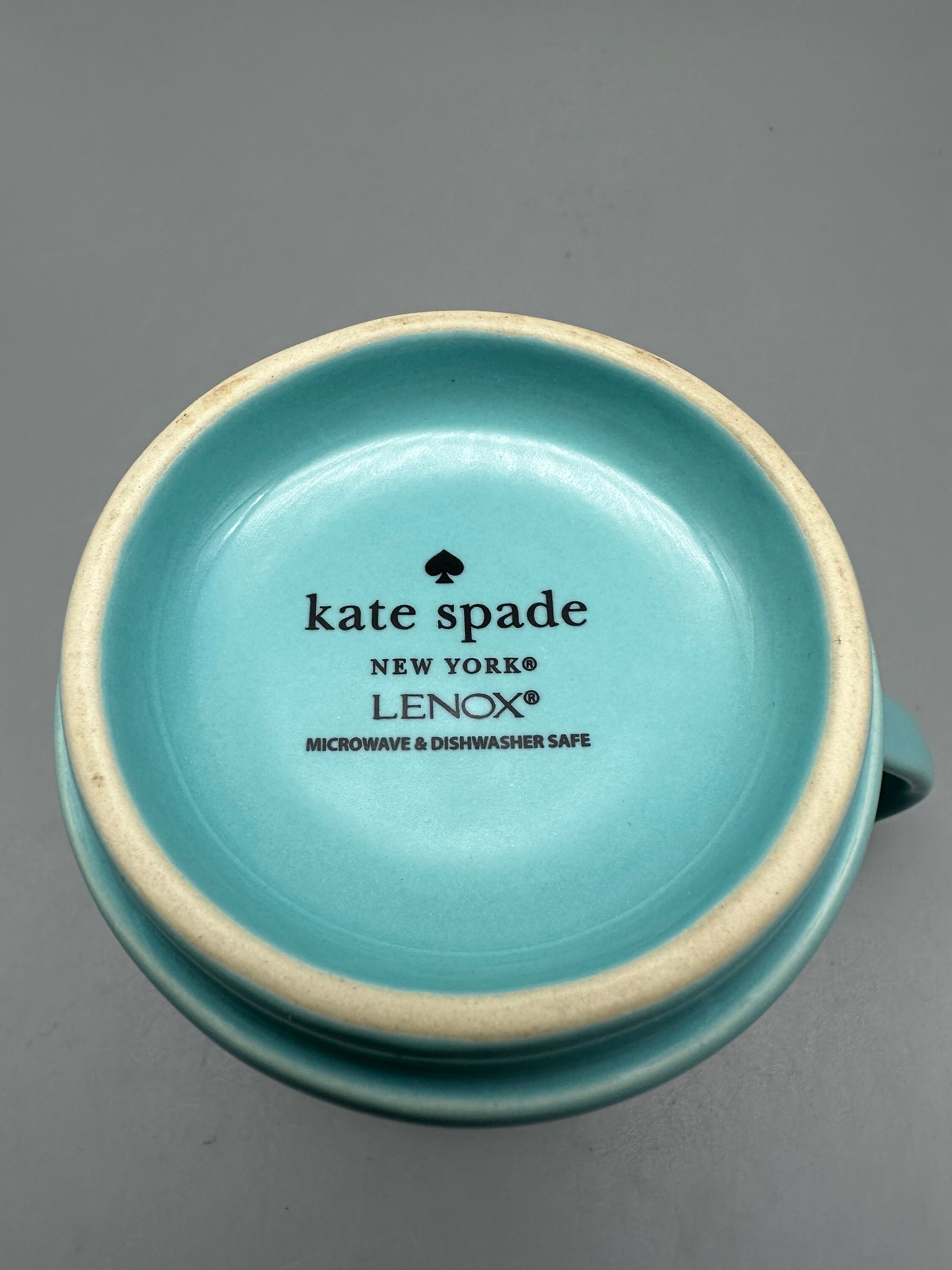 Kate Spade New York All in Good Taste Mug Turquoise Discontinued - Etsy