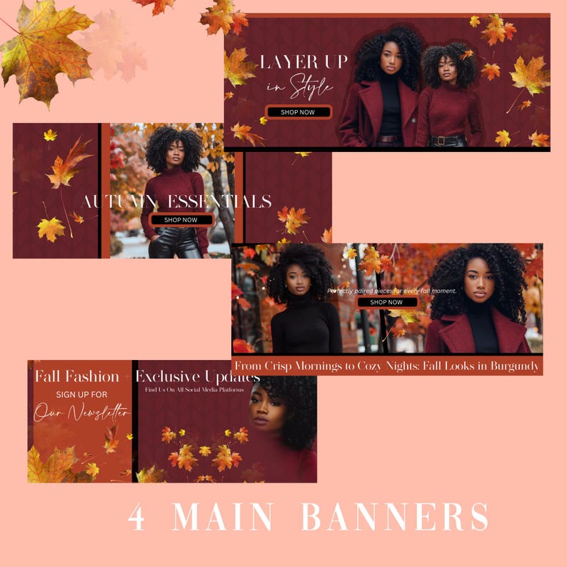 Fall Vibes Website Banner Kit: Boutique & Beauty (CANVA Template) - Etsy