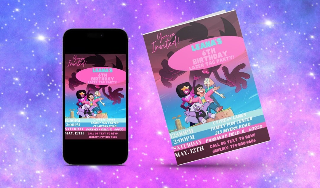 Steven Universe Birthday Invitation| Birthday Invite | Custom ...