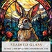 Rabbit Stained Glass Pattern, Sublimation Designs, Stained Glass PNG ...