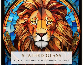Rabbit Stained Glass Pattern, Sublimation Designs, Stained Glass PNG ...