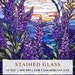Lavender Stained Glass Pattern, Sublimation Designs, Stained Glass PNG ...