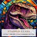 T-rex Stained Glass Pattern, Tyrannosaurus, Trex, Dinosaur, Sublimation ...