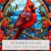 Red Cardinal Bird Stained Glass Pattern, Sublimation Designs, Stained ...