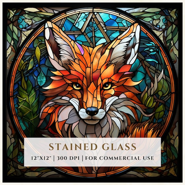 Fox Stained Glass - Etsy