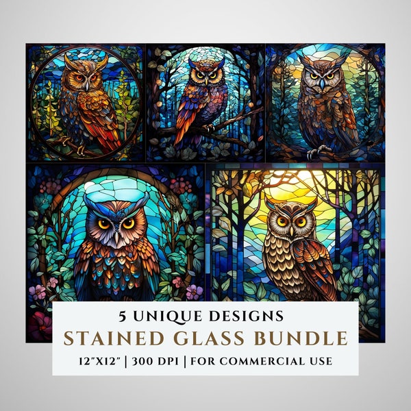 Owl Stained Glass Patterns - Etsy