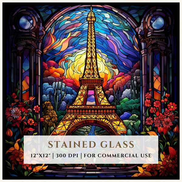 Eiffel Tower Stained Glass - Etsy