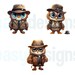 15 Owl Detective Clipart Bundle, Transparent Background, Digital ...