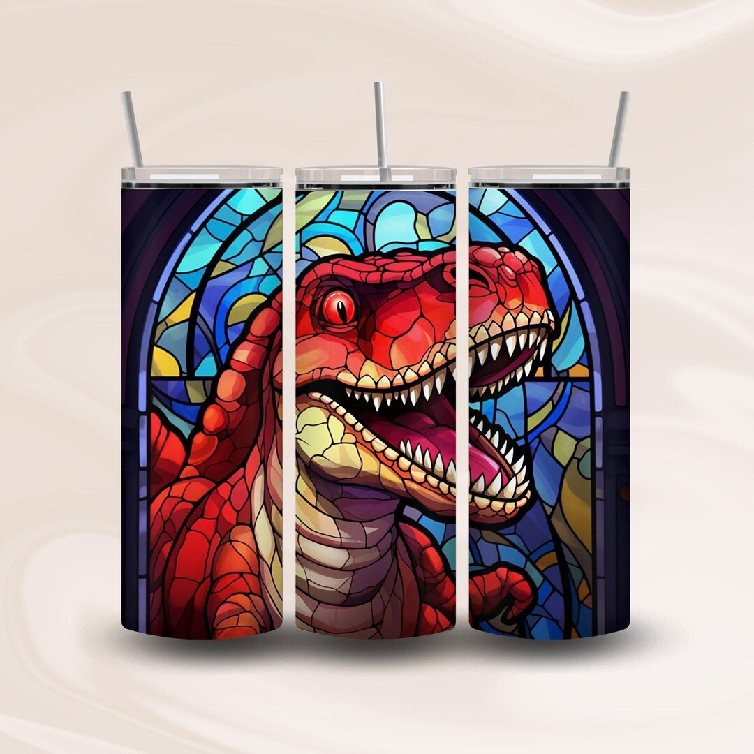 T-rex Tumbler Wrap Design for 20 Oz Straight Skinny Tumbler, PNG ...