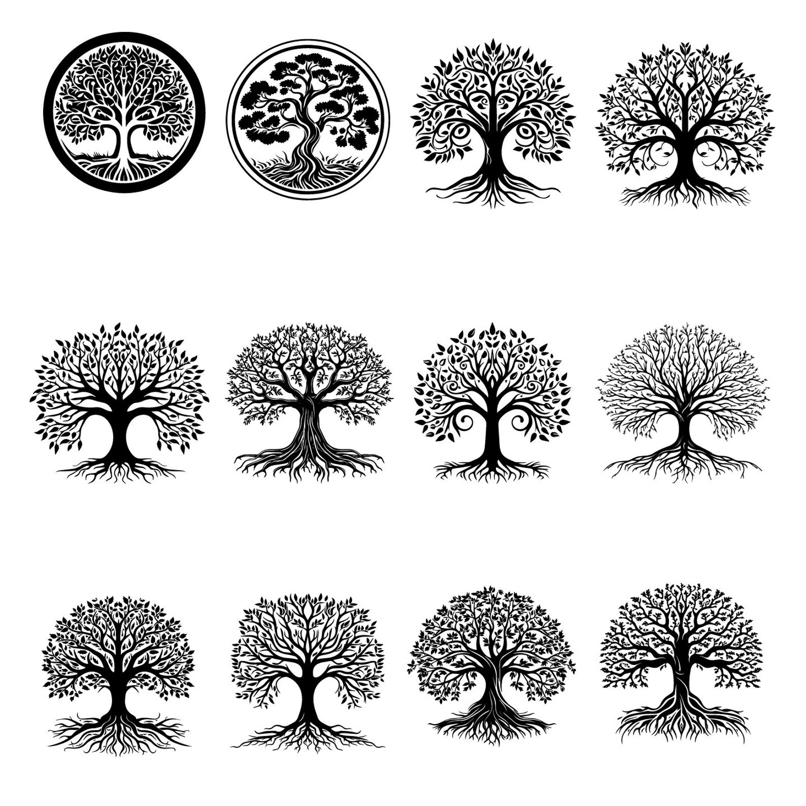 12 Tree of Life Svg Vector Clipart Bundle Transparent - Etsy UK