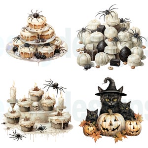 20 Halloween Clipart Bundle, Watercolor, Transparent Background PNG ...
