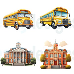 22 Back to School Clipart Bundle, Transparent Background, Digital ...