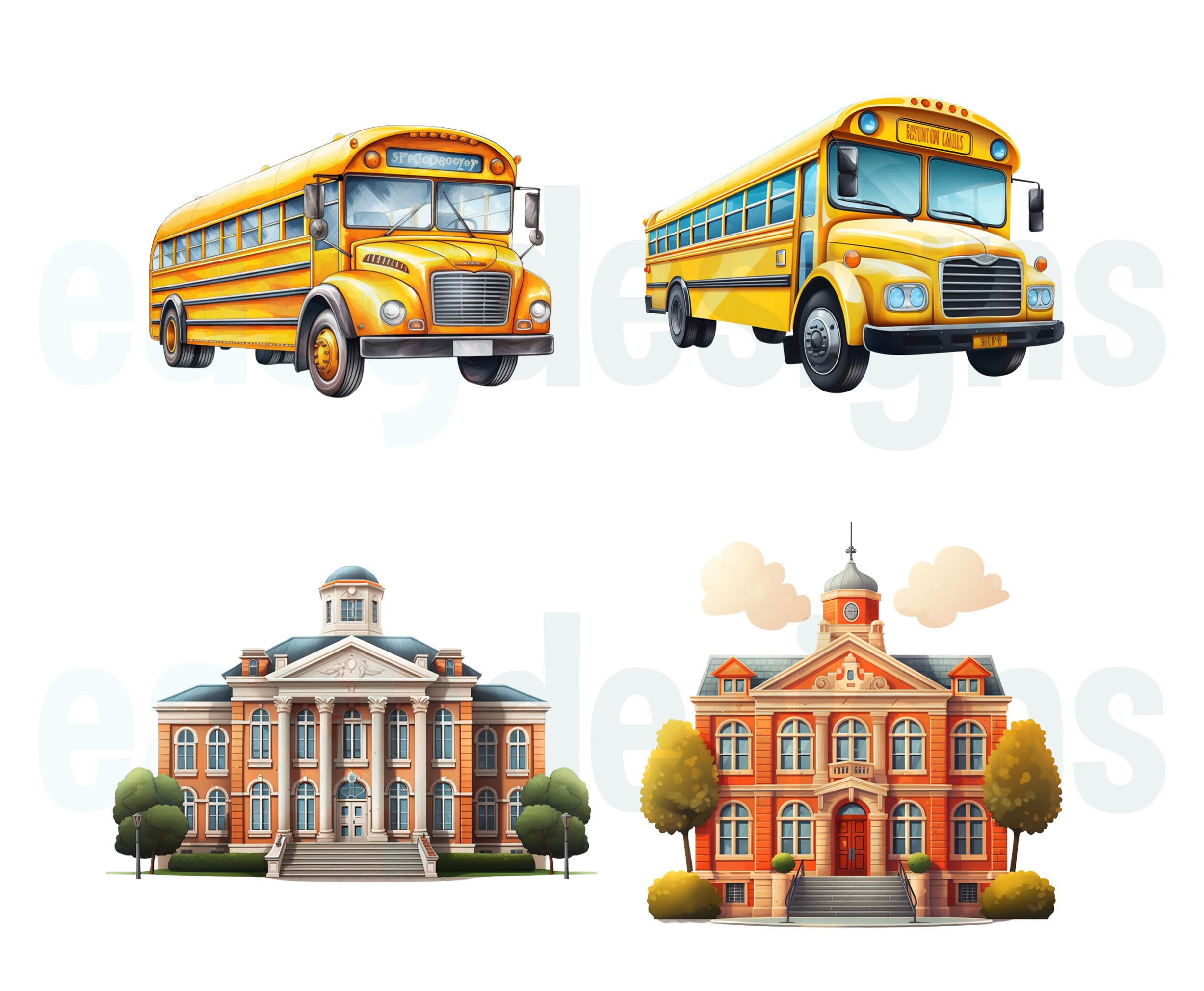 22 Back to School Clipart Bundle Transparent Background - Etsy