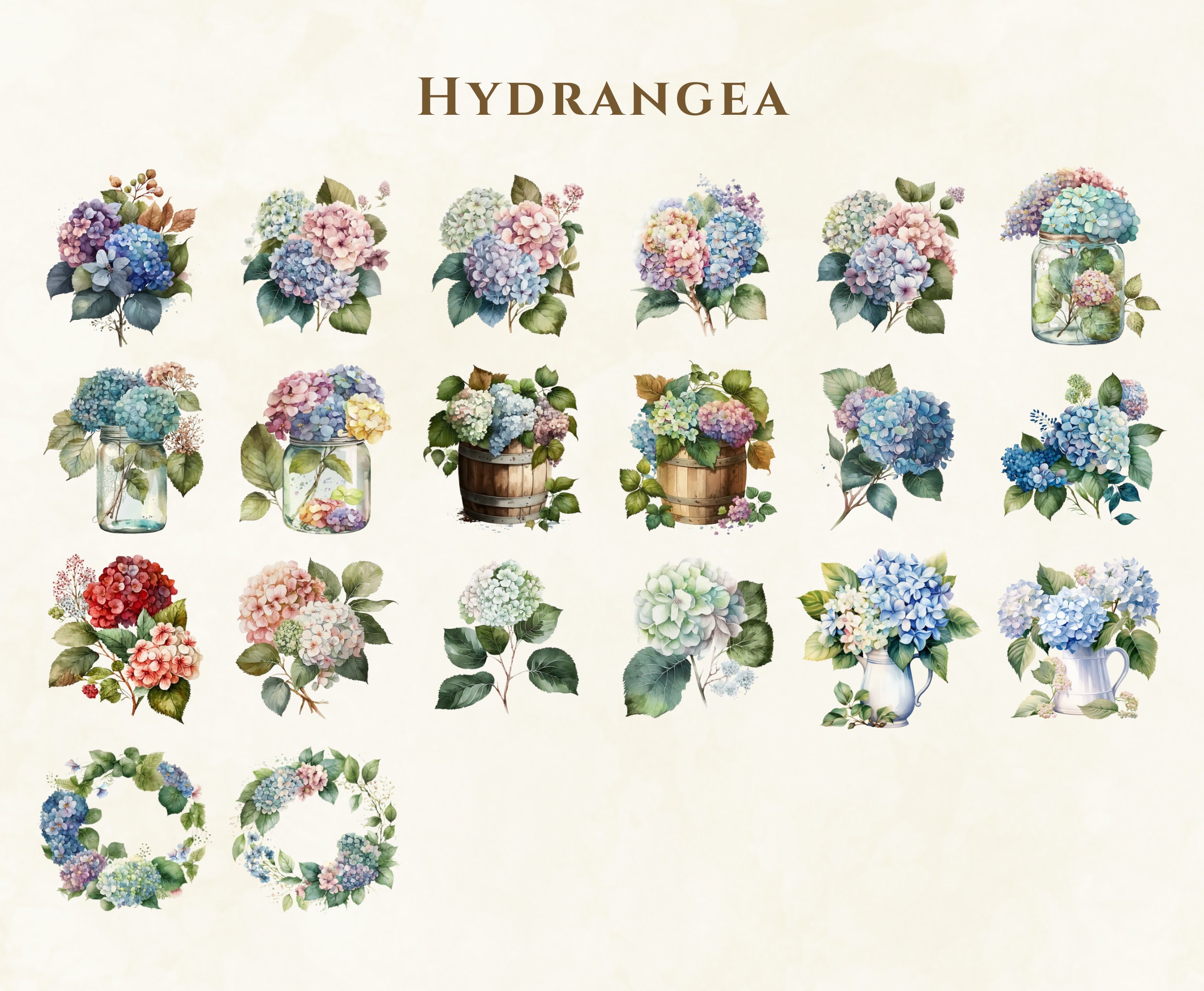 146 Flowers Clipart Mega Bundle Floral Watercolor Digital - Etsy