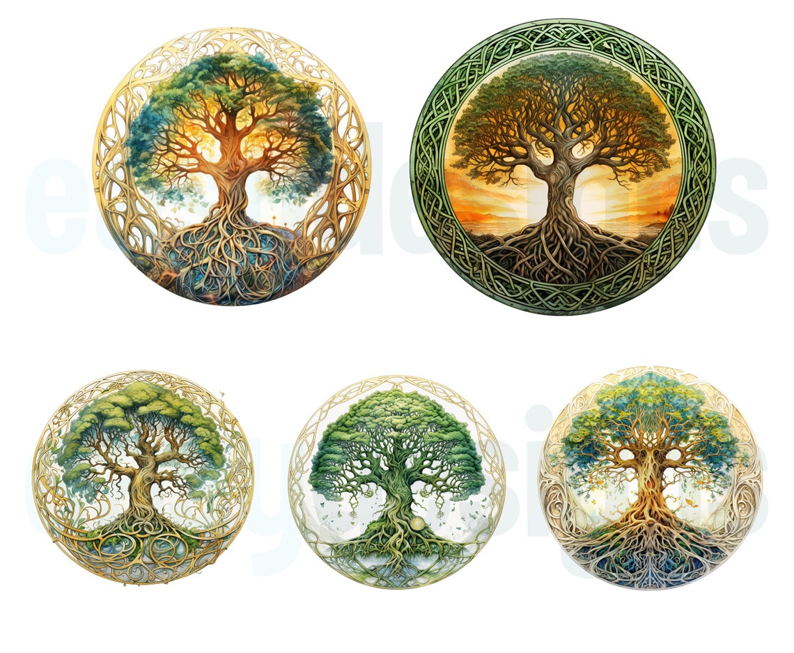 14 Tree of Life Clipart Bundle, Transparent Background, Digital ...