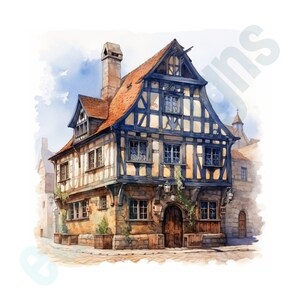 8 Watercolor Medieval Tavern Clipart Bundle, Fantasy Art, Digital High ...