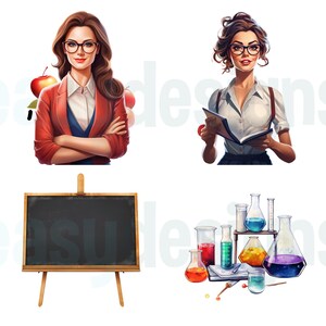 22 Back to School Clipart Bundle, Transparent Background, Digital ...