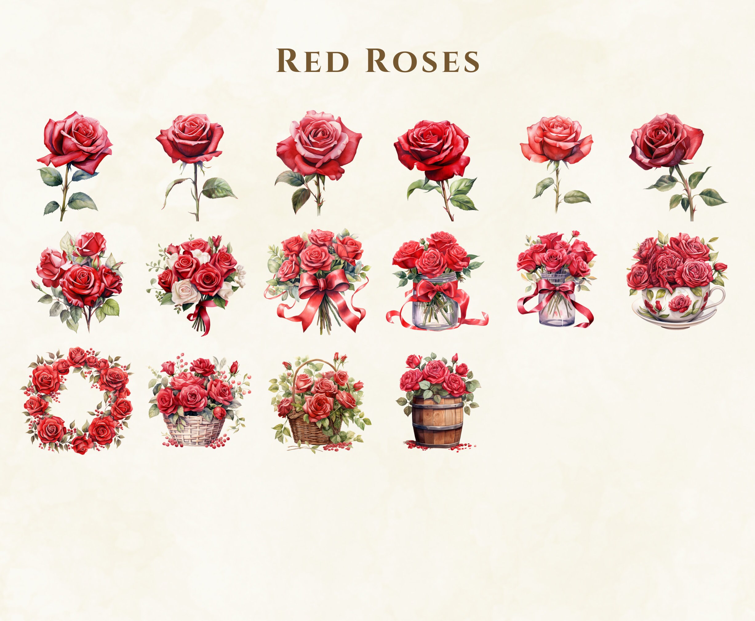 146 Flowers Clipart Mega Bundle Floral Watercolor Digital - Etsy