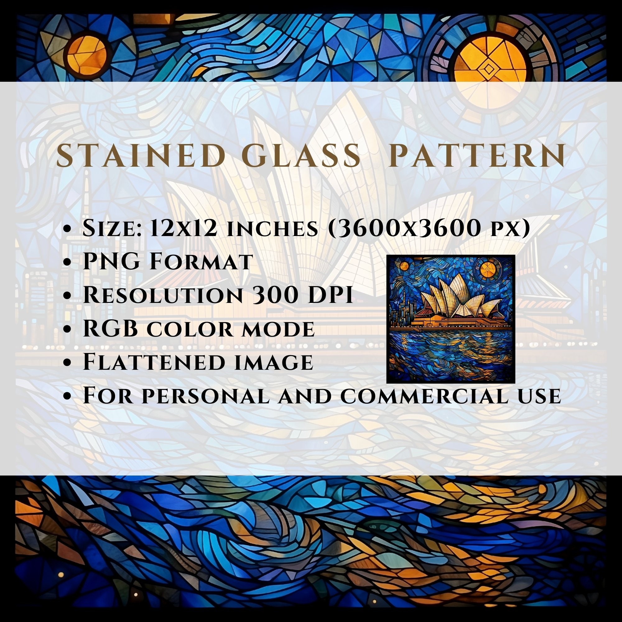 Sydney Opera House Stained Glass Pattern Australia - Etsy