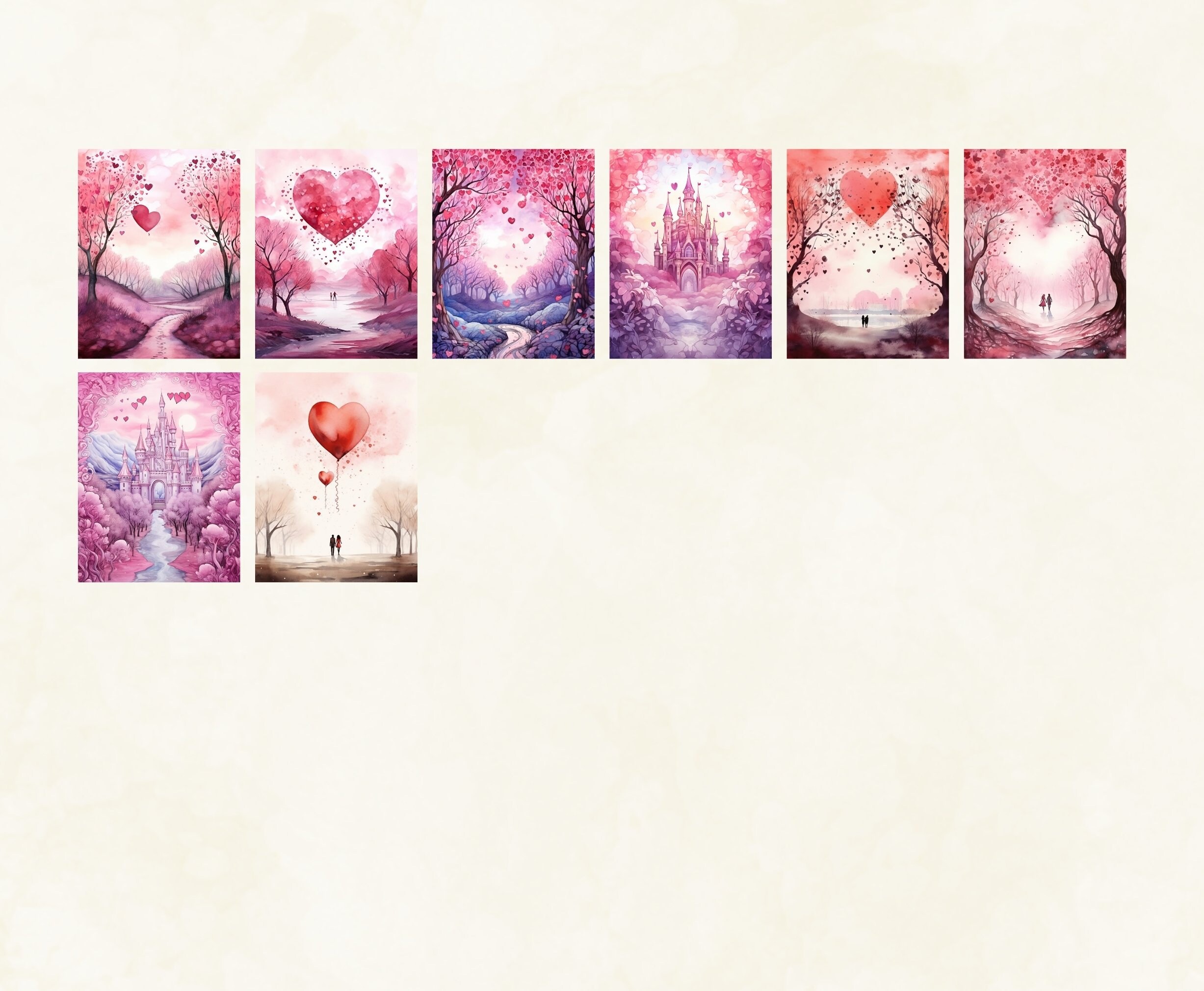 26 Love is in the Air Printable Digital Paper Bundle, Watercolor ...