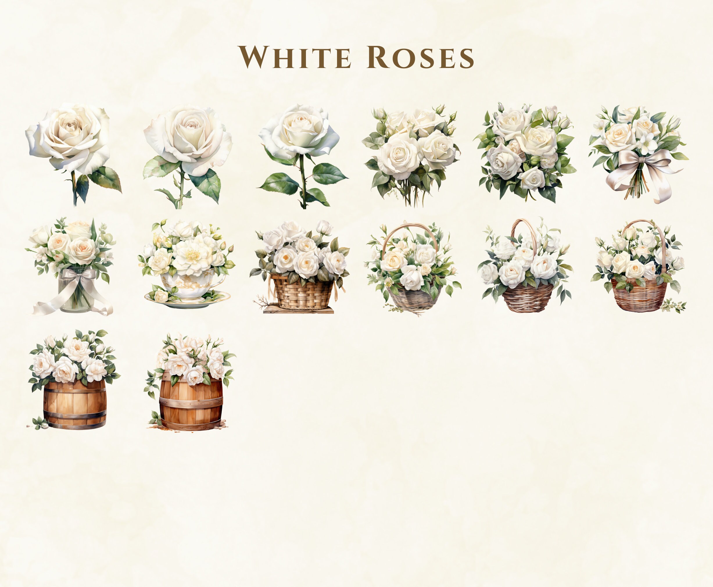 146 Flowers Clipart Mega Bundle Floral Watercolor Digital - Etsy