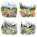 16 Watercolor Alpine Flowers Mountain High Scenery Clipart Bundle ...