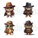 15 Owl Detective Clipart Bundle, Transparent Background, Digital ...
