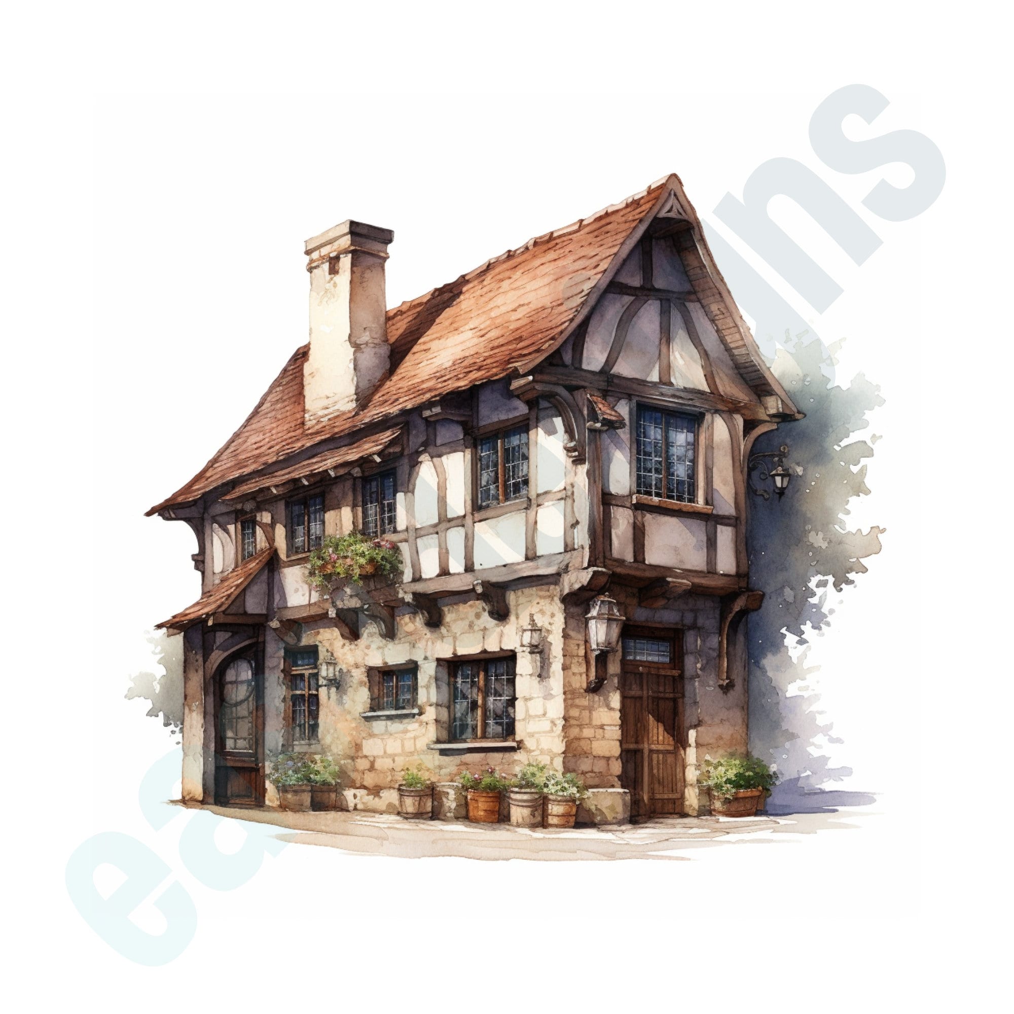 8 Watercolor Medieval Tavern Clipart Bundle, Fantasy Art, Digital High ...