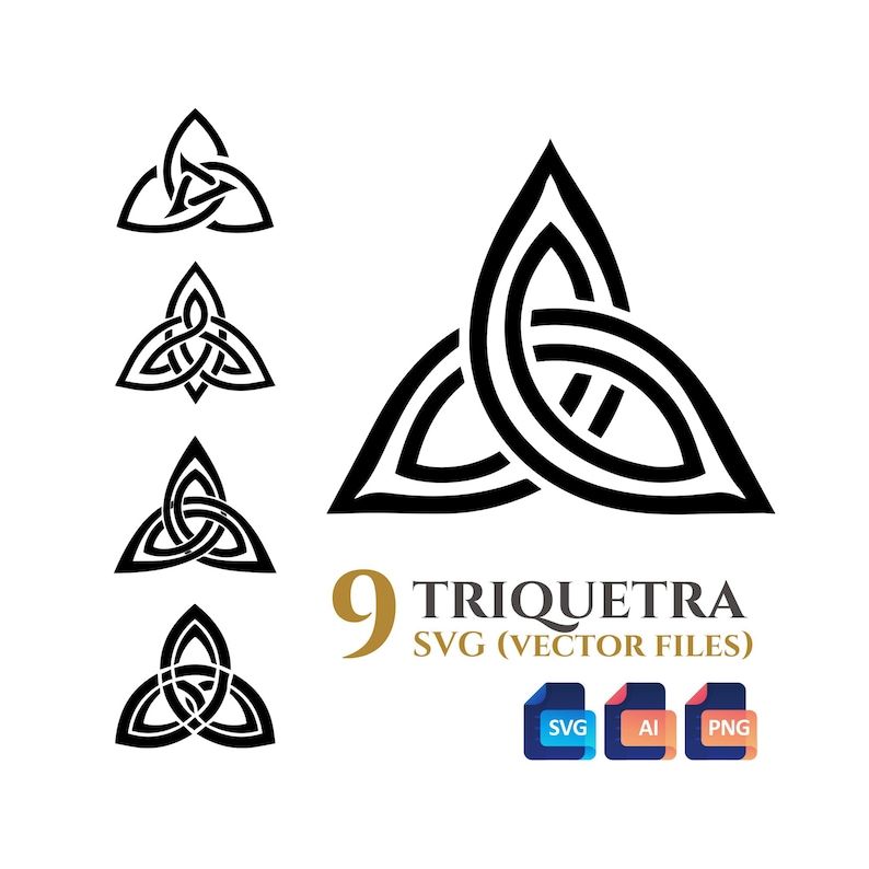 9 Triquetra Celtic Trinity Knot Svg Vector Clipart Bundle, Transparent ...