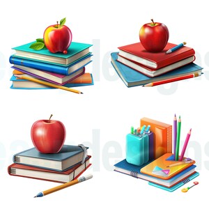 22 Back to School Clipart Bundle, Transparent Background, Digital ...