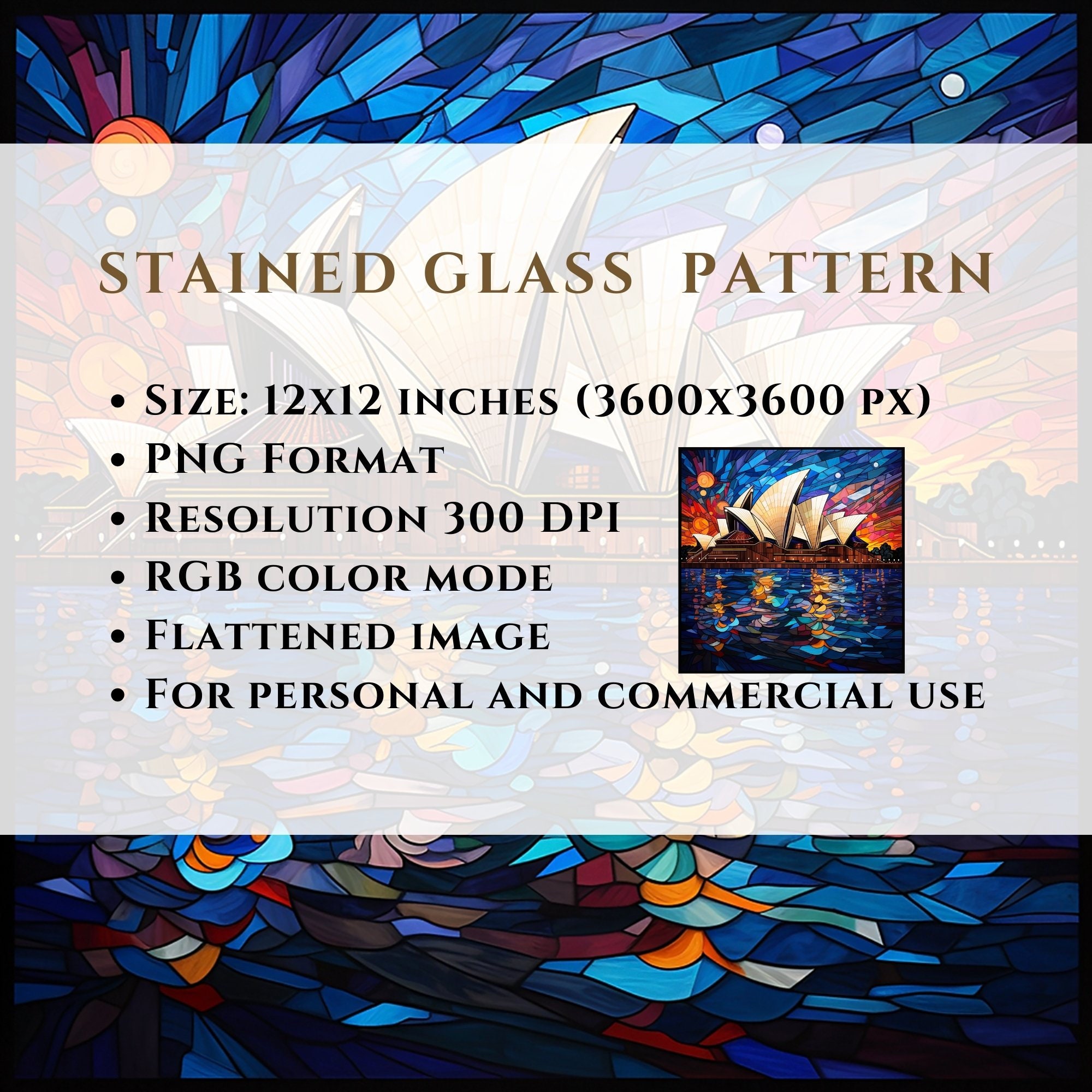 Sydney Opera House Stained Glass Pattern Australia - Etsy