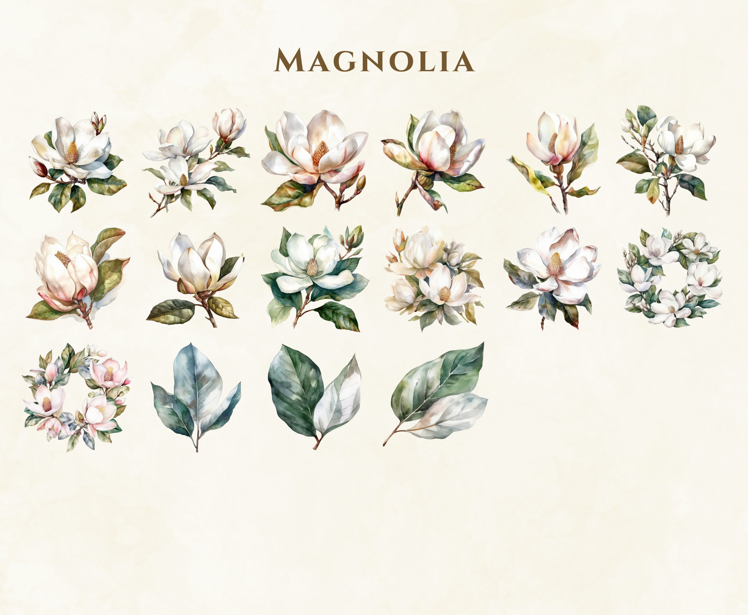 146 Flowers Clipart Mega Bundle, Floral Watercolor, Digital Download ...