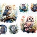 52 Watercolor Forest Owls Clipart Bundle, Digital Graphics, Instant ...