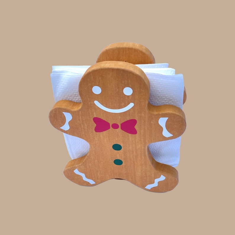 Gingerbread Man Christmas Holiday Décor Napkin Holder / File Holder ...