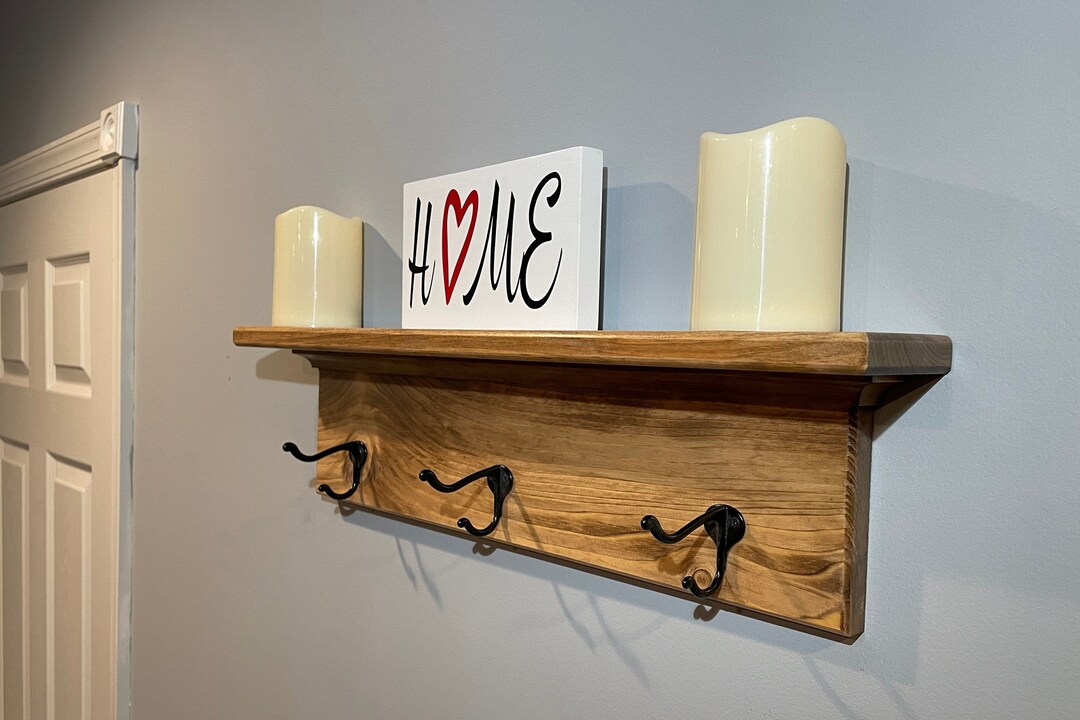 Coat Rack Rack With Shelf , Wood Decorative Shelf, Mantle Shelf ...