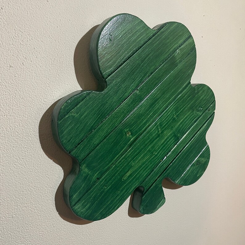 Shamrock St Patrick's Day Modern Rustic Green Wooden Wall Hanging ...