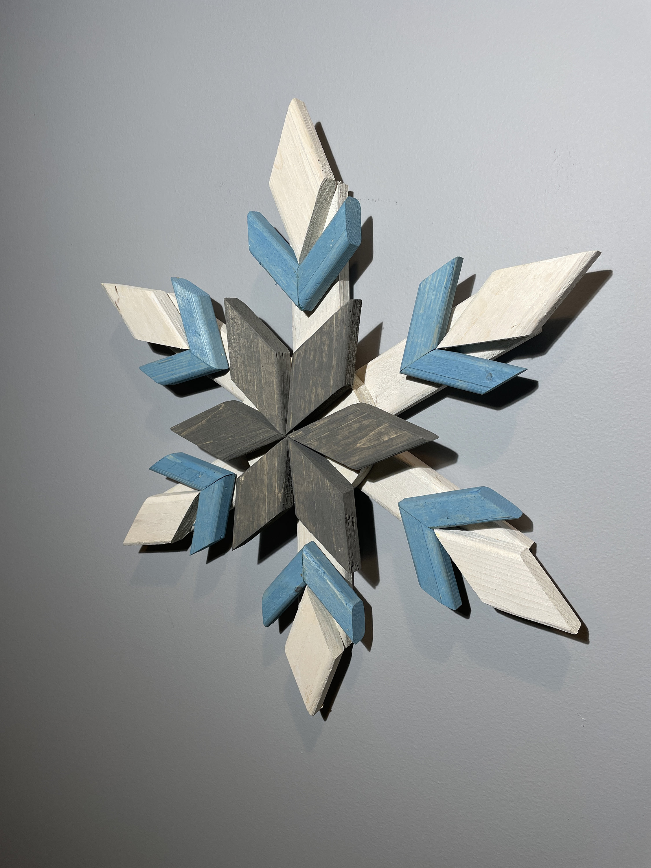 Rustic Wooden Snowflake 16 Inch Wall Hanging Christmas Seasonal Décor ...