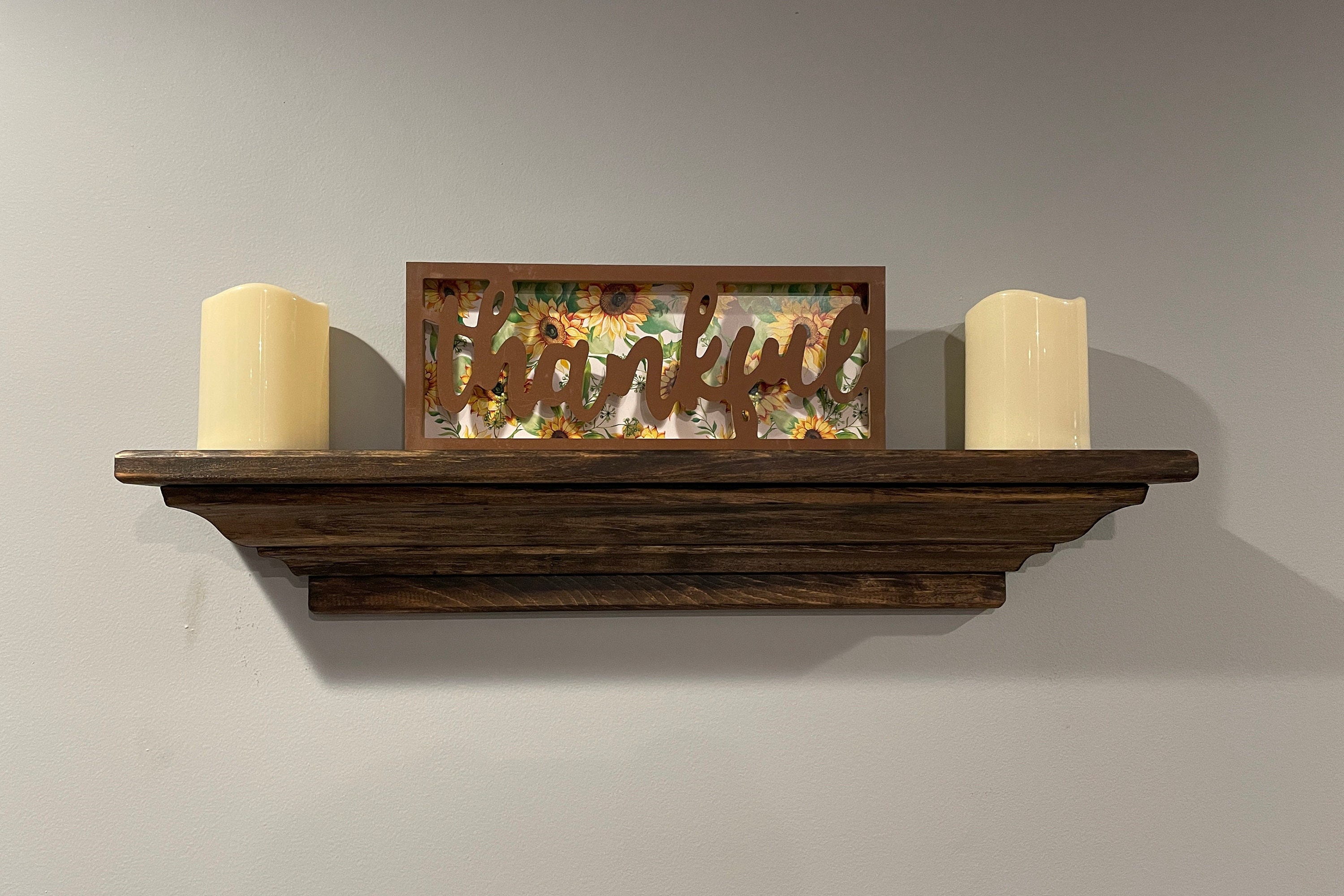 Crown Molding Floating Shelf, Mantle Shelf, Handcrafted of Solid Pine ...