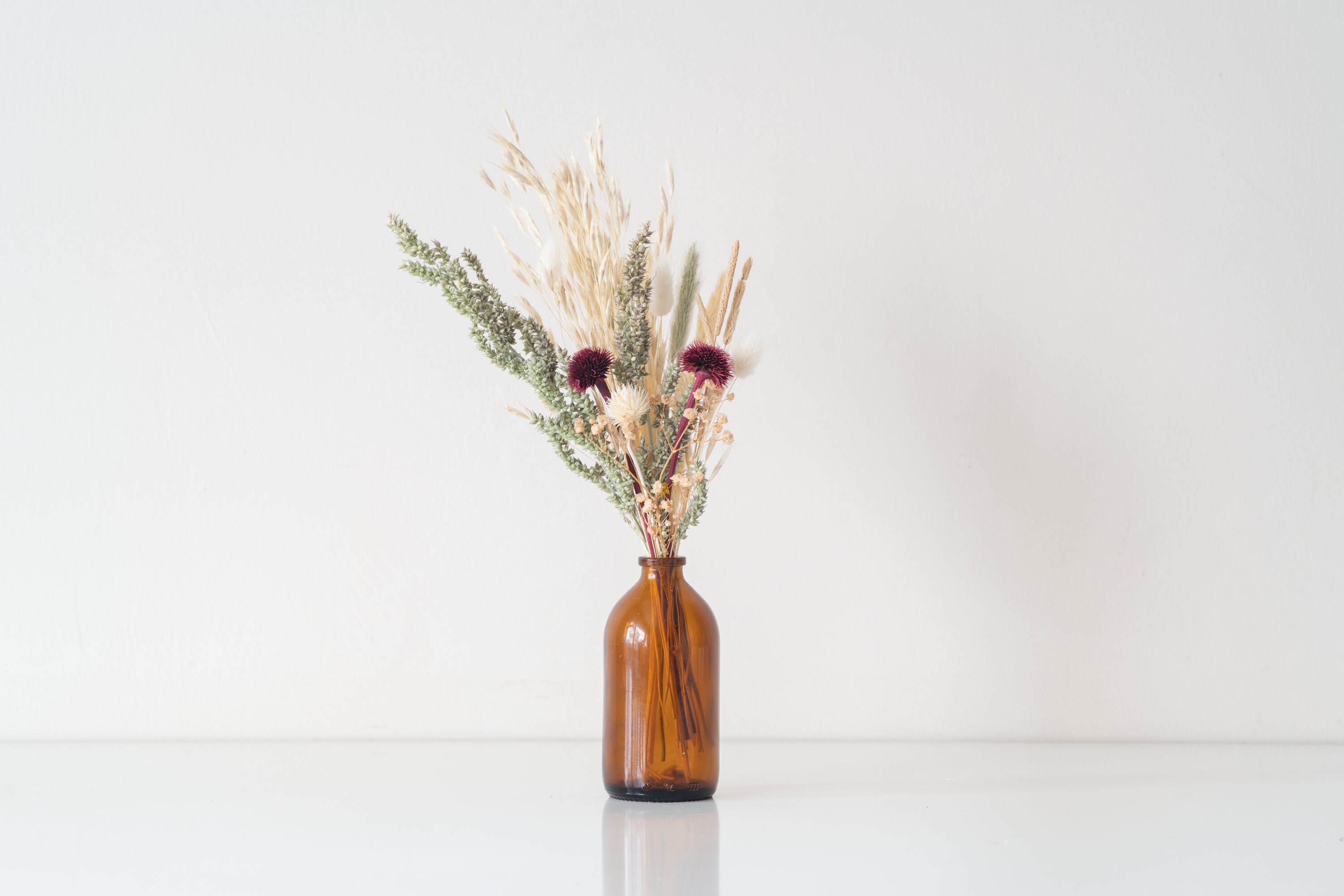 Burgundy DIY Dried Natural Flower Bouquet for Boho and - Etsy