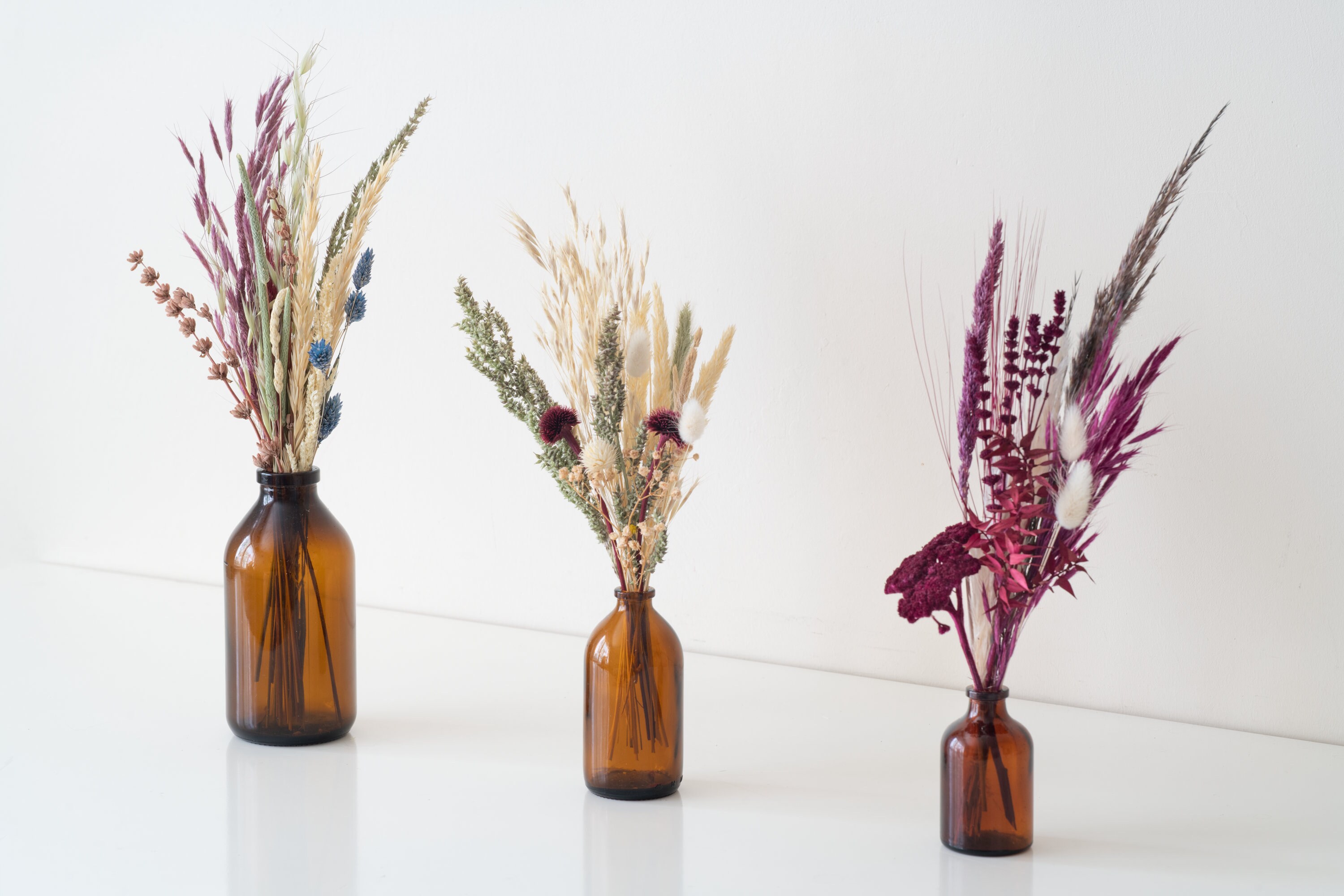 Burgundy DIY Dried Natural Flower Bouquet for Boho and - Etsy