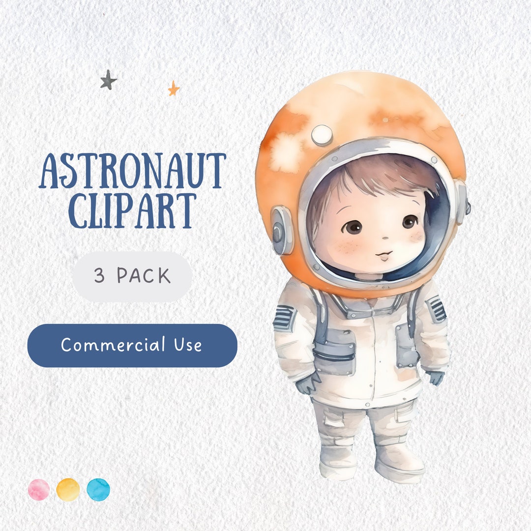 Space Astronaut Watercolor Clipart, Cute Astronaut PNG, Astronaut ...